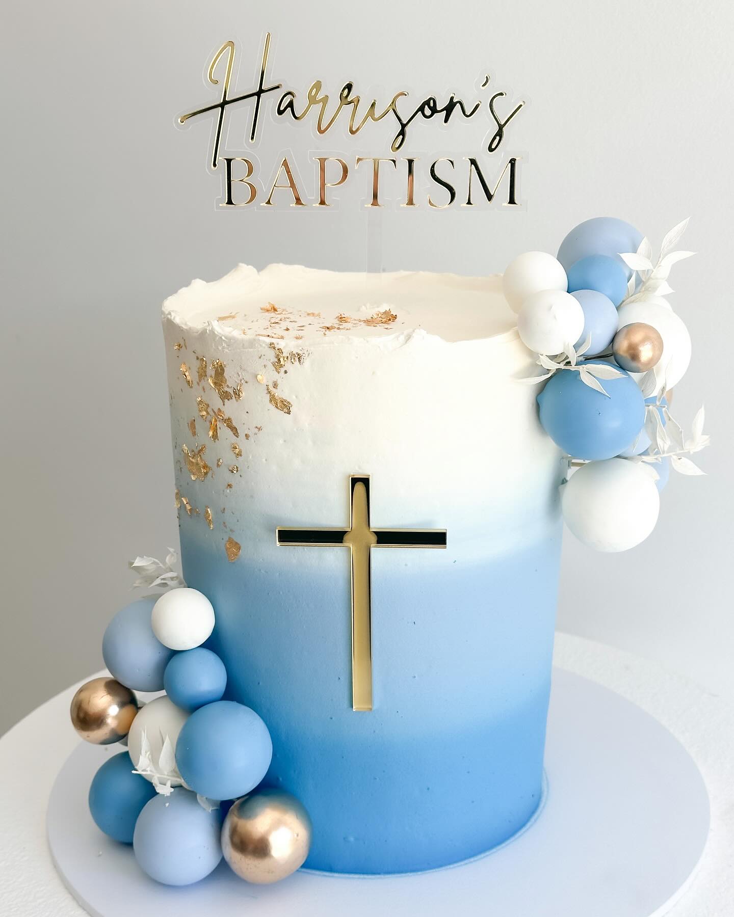 Personalised Name Cake Topper + Cross Front Topper | Baptism | Christe ...