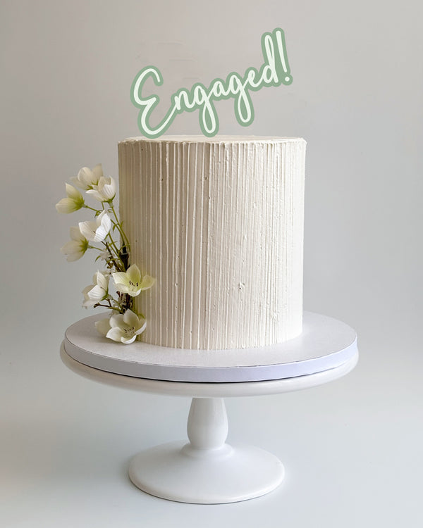 Engaged Cake Topper - Angled – Cake Topper Co