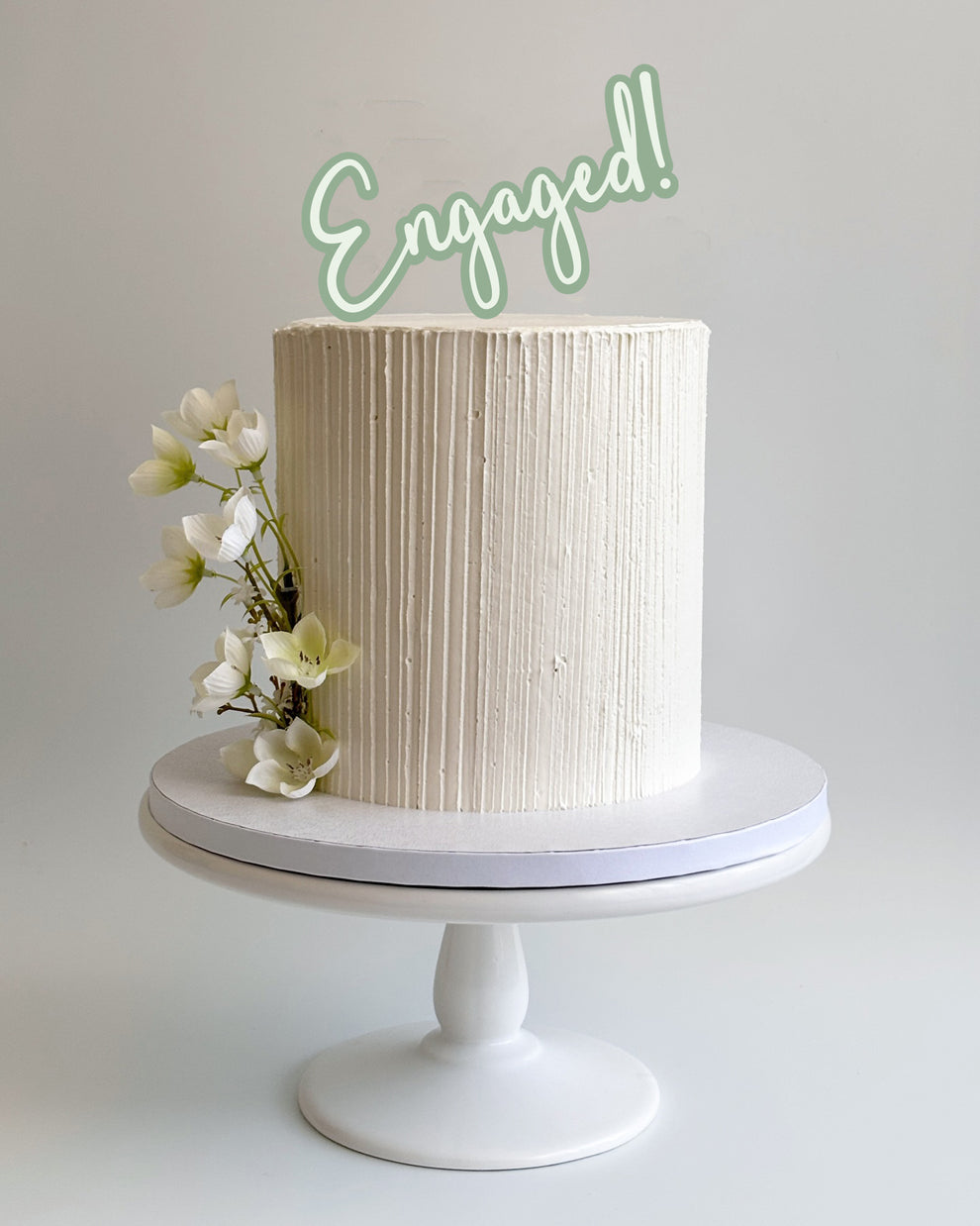 Engaged Cake Topper - Angled – Cake Topper Co