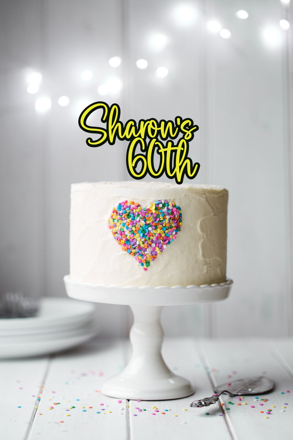 Personalised Name & Age 2 Colour Cake Topper – Cake Topper Co