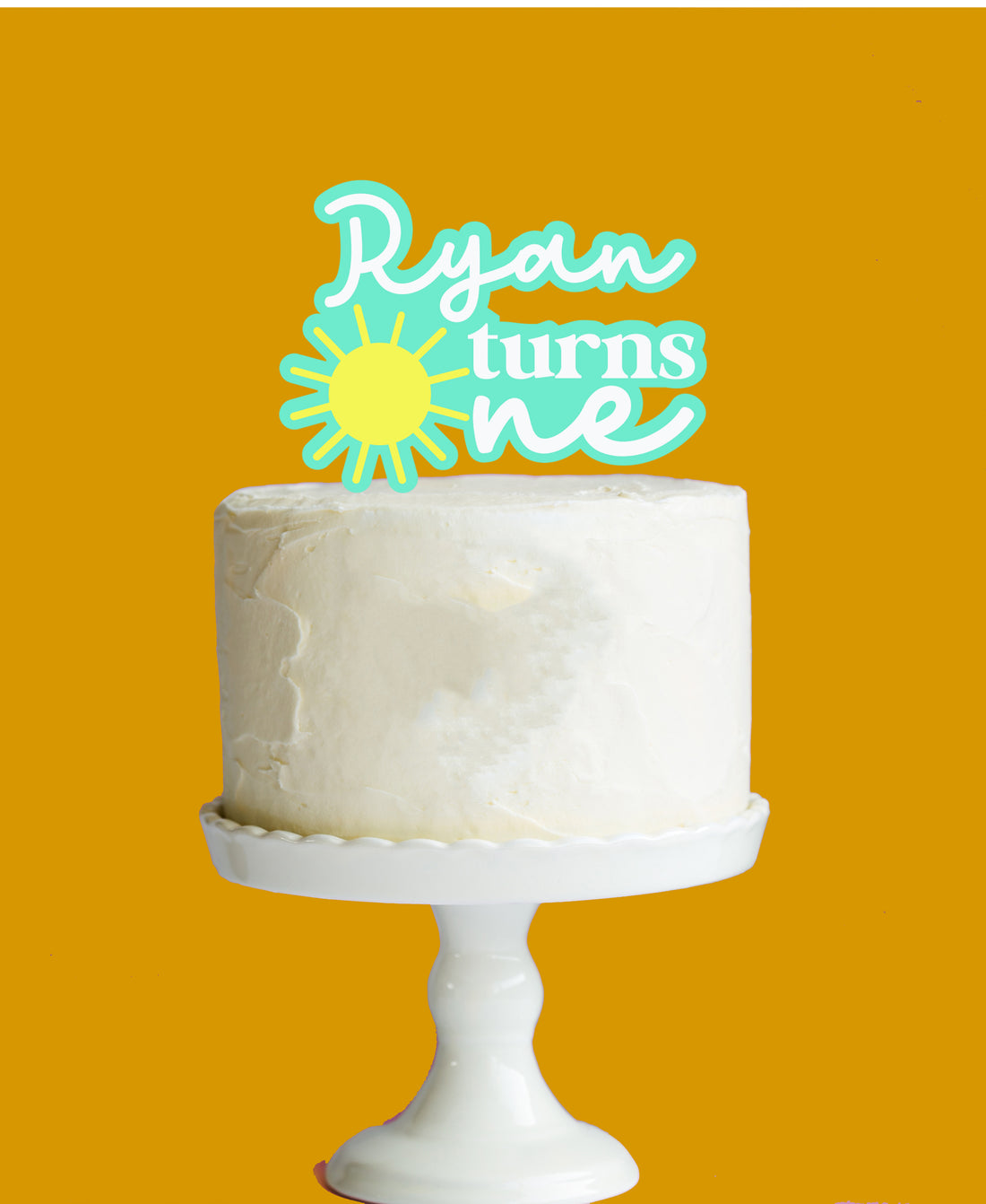 Sun turns One - Cake Topper + Palm Tree Fropper – Cake Topper Co