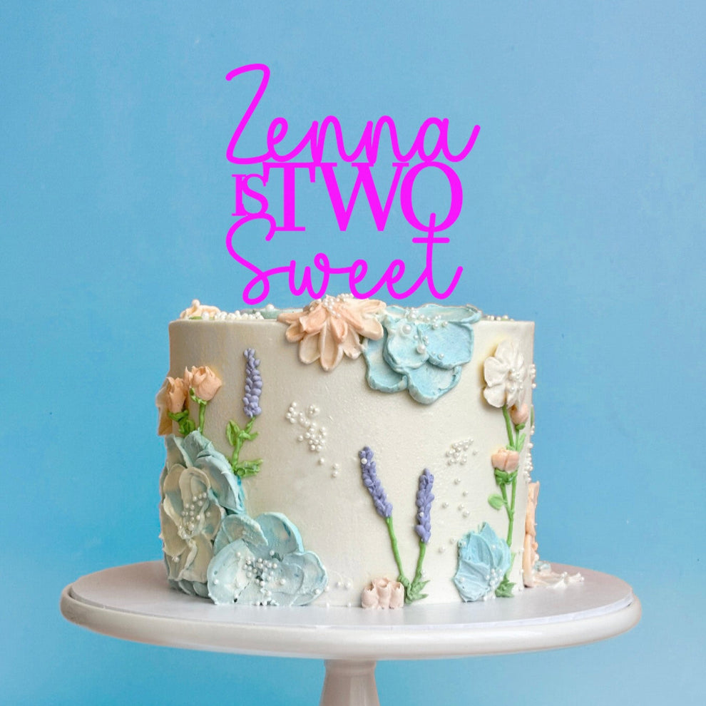 Two Sweet - Cake Topper Personalised - 1 Colour – Cake Topper Co